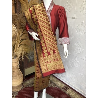 Jual Songket Lepus Halus Glowing Merah Maroon Terang pulir /songket tenun asli palembang /ilham ...