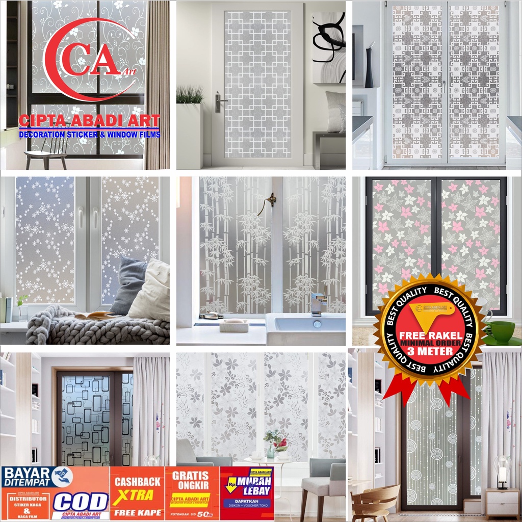 Jual Stiker Kaca Pintu dan Jendela Motif Bunga L-90 Cm Indonesia|Shopee ...