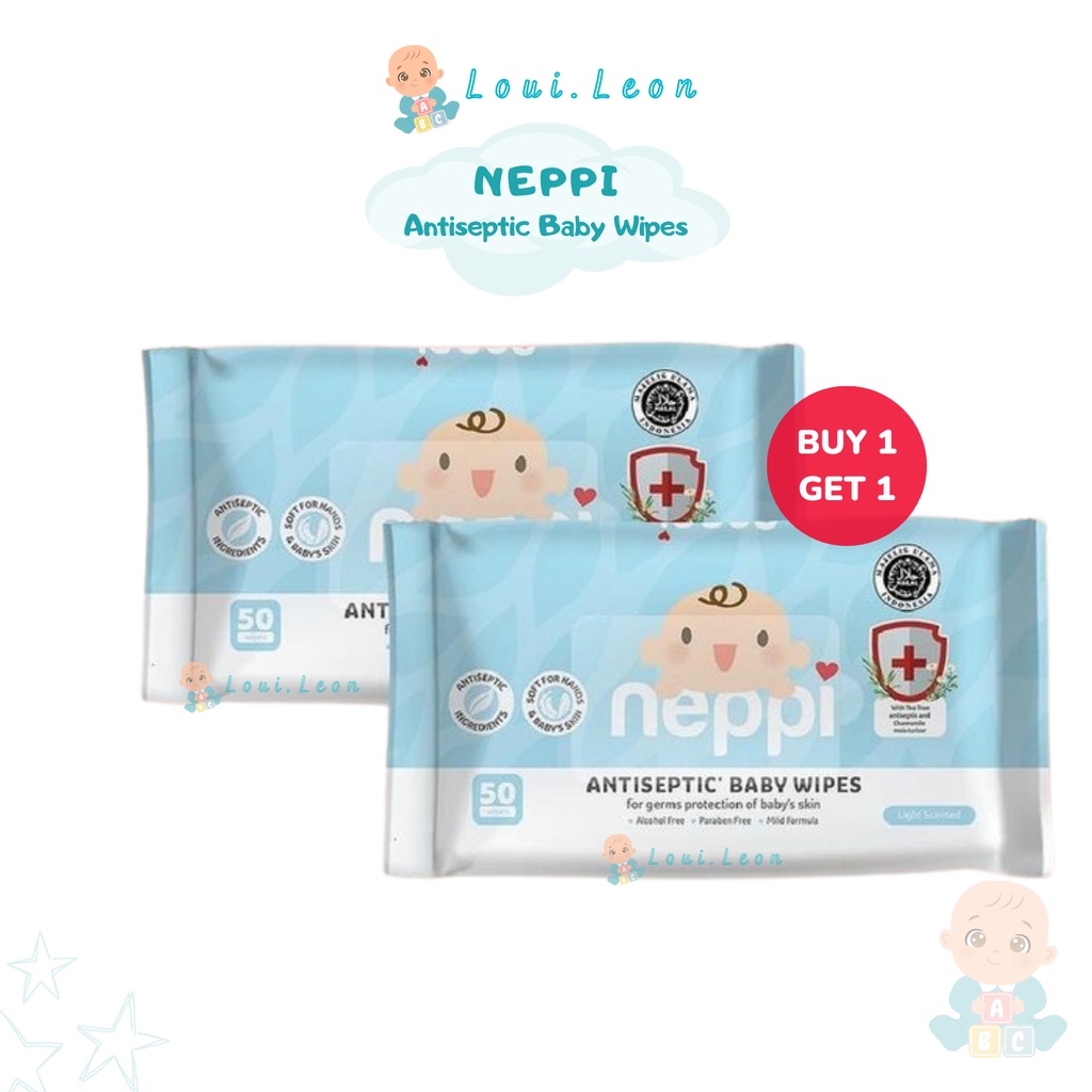 Jual Buy 1 Get 1 Free Neppi Antiseptic Baby Wipes 50 l Tissue Basah ...