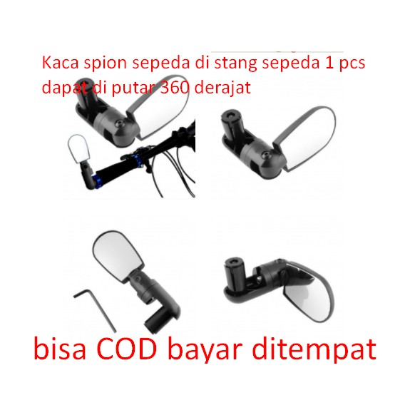 Jual Kaca spion sepeda di stang sepeda 1 pcs dapat di putar 360 derajat ...