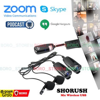 Jual Shorush Microphone Mic Clip On Wireless USB PC Laptop Zoom Webinar Podcast Teleconference ...