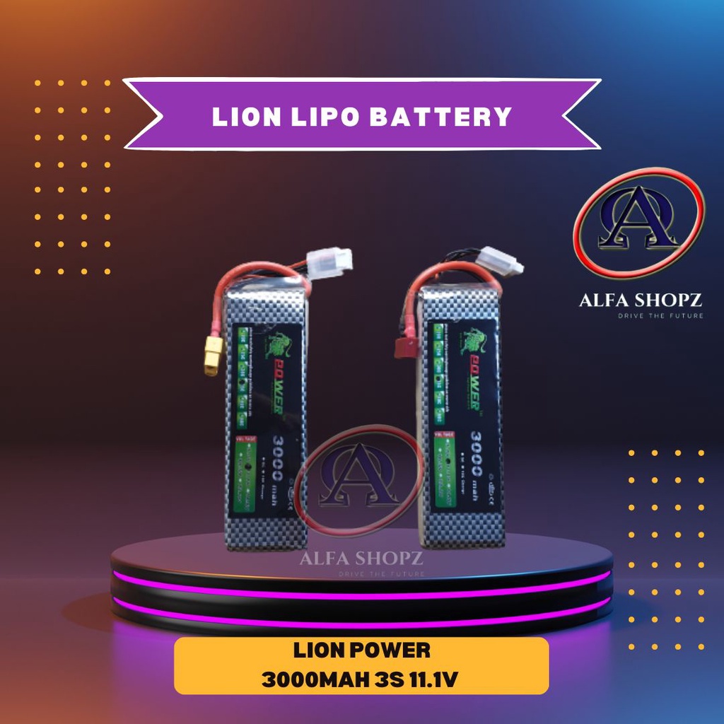 Jual Lion Baterai Battery LiPo 3000mah 3S 11.1V 35C Lipo Battery ...
