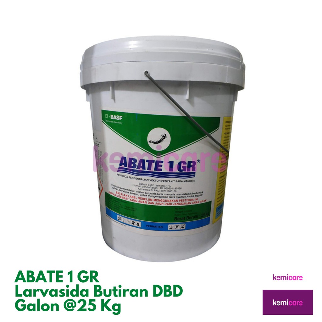 Jual ABATE 1 GR Galon Drum Pail 25 kg, Pembasmi Jentik Larva Nyamuk DBD ...
