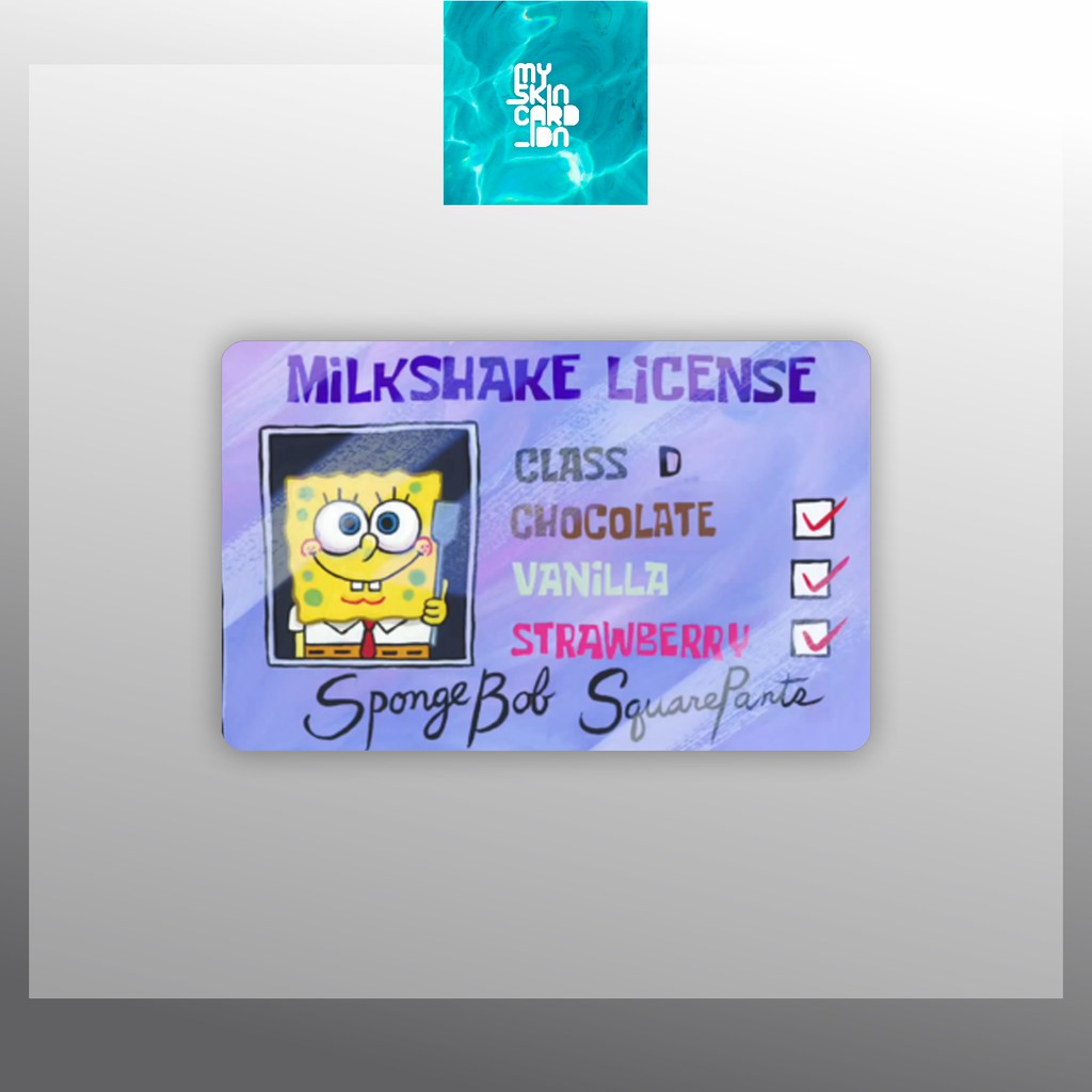 Jual Cardskin Spongebob milkshake | myskincard_idn | sticker kartu atm ...