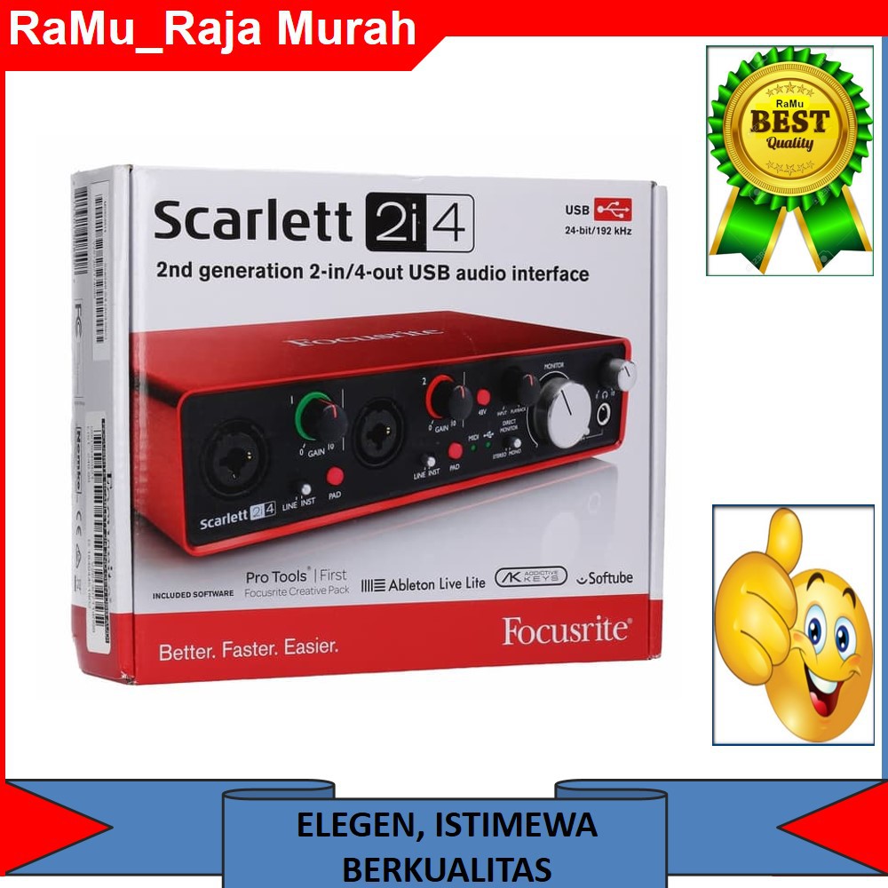 Jual FOCUSRITE SCARLETTE 2i4 GEN KE 2, OUR MOST VERSATILE USB-POWERED ...