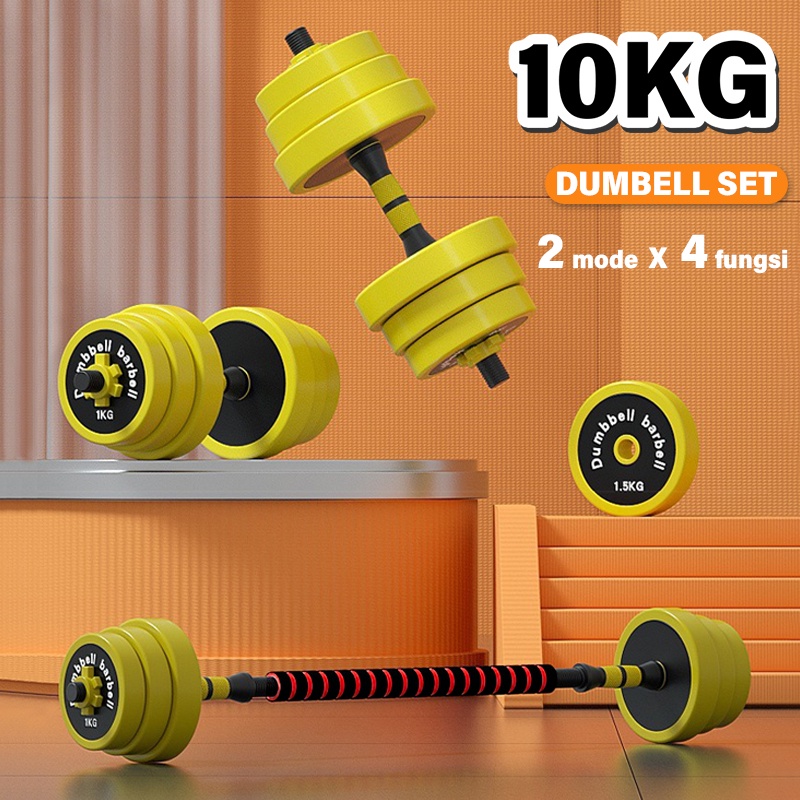 Jual JF Dumbell Barbel Set Max 10kg Dumbel Dumble Alat Fitness 2 Pcs ...