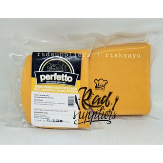 Jual Perfetto Red Cheddar Cheese Block 250gram, Premium Quality ...