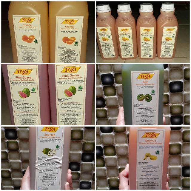 Jual Toza Juice 1liter (Nanas, Strawberry, Apple, Lechy, Lemon, Anggur ...
