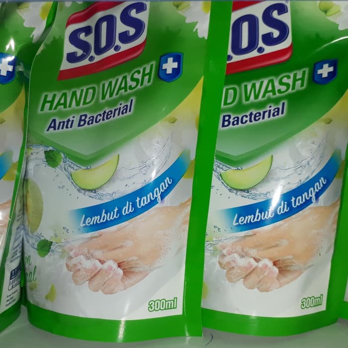 Hand wash SOS 300ml anti bacterial refill | Shopee Indonesia