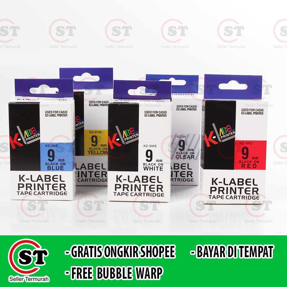 Jual Kertas K Label 9mm / K Label 9 mm - Label Casio 9mm Compatible Cartridge Tape Label It ...