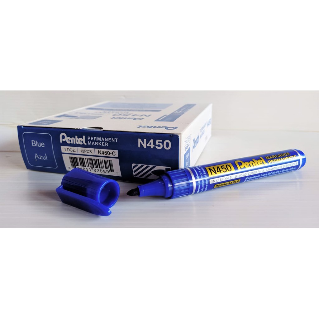 Jual Spidol Pentel Permanent - Biru (Pack 12 Pcs) | Shopee Indonesia