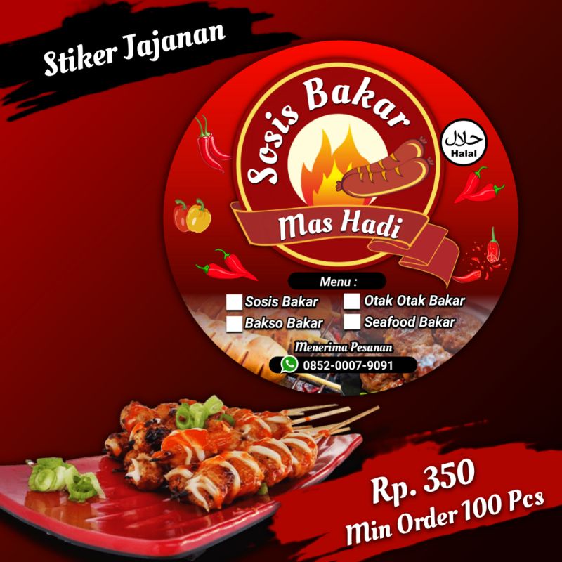 Jual ( Minimal Order 100 pcs ) Stiker Label Kemasan Stiker Jajanan ...