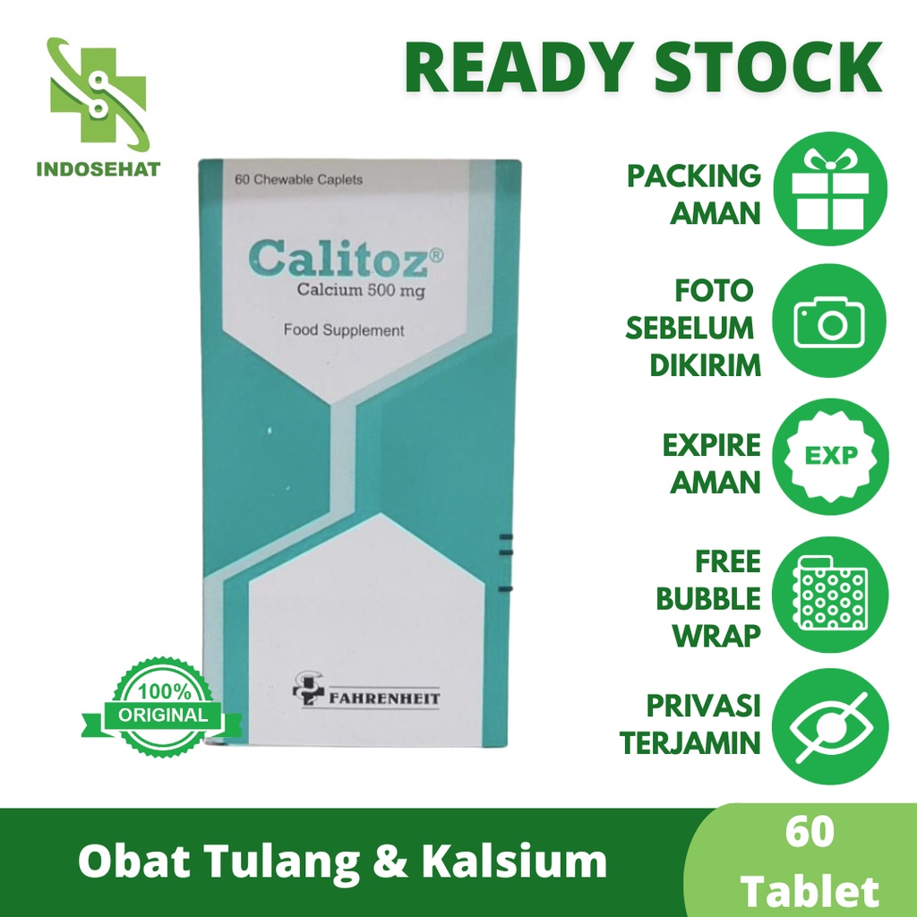 Jual Calos/Calitoz Calcium 500mg per botol 60 tablet | Shopee Indonesia