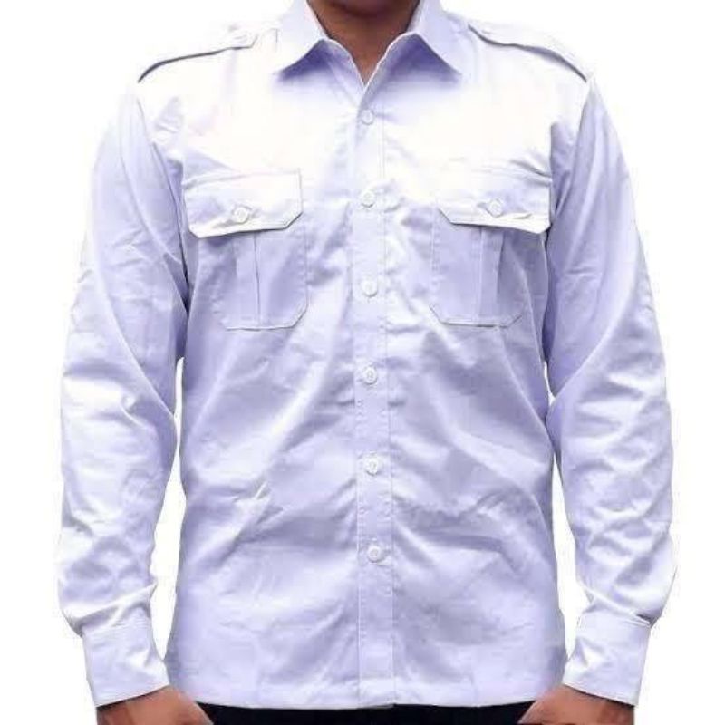 Jual Kemeja seragam kantor/pdh putih panjang polos Indonesia|Shopee ...