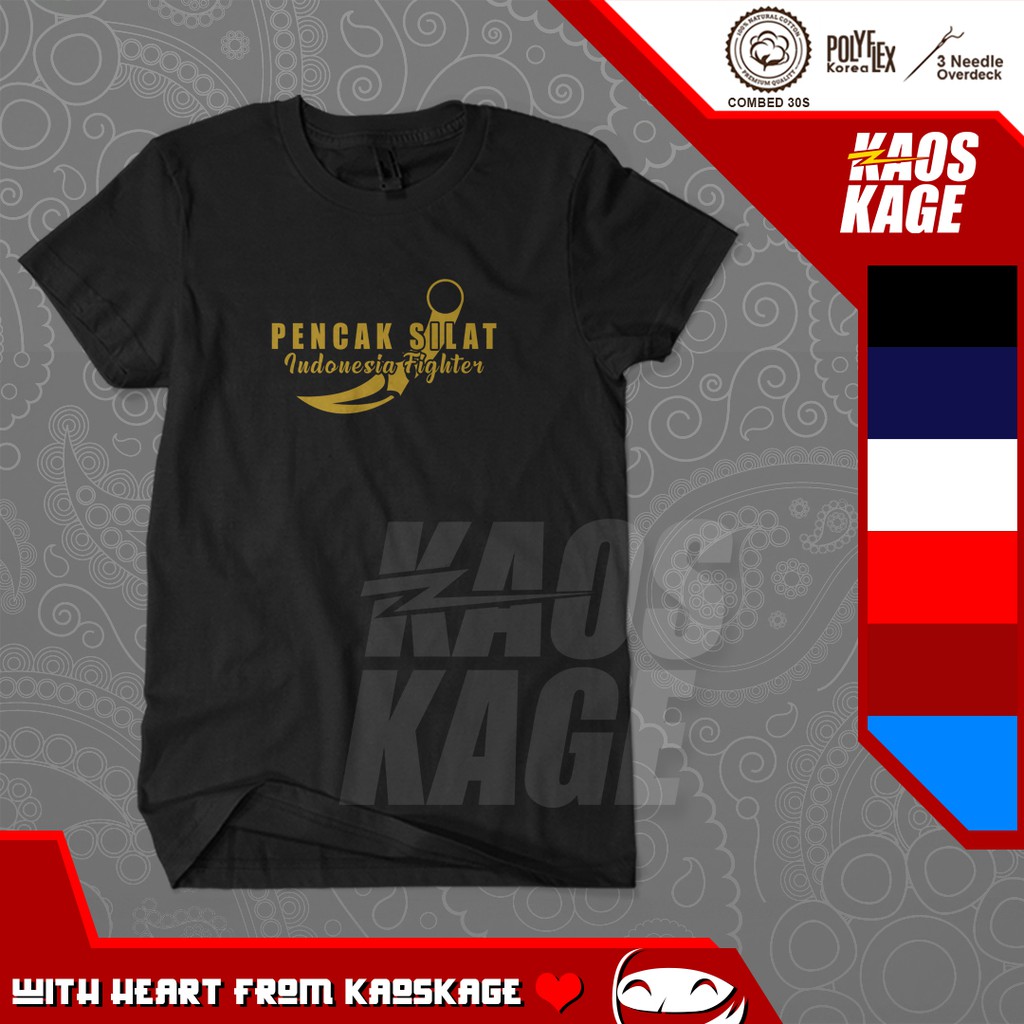 Kaos Baju Distro PENCAK SILAT INDONESIA FIGHTER Cotton Combed 30s Premium / Kaos Silat Unisex ...