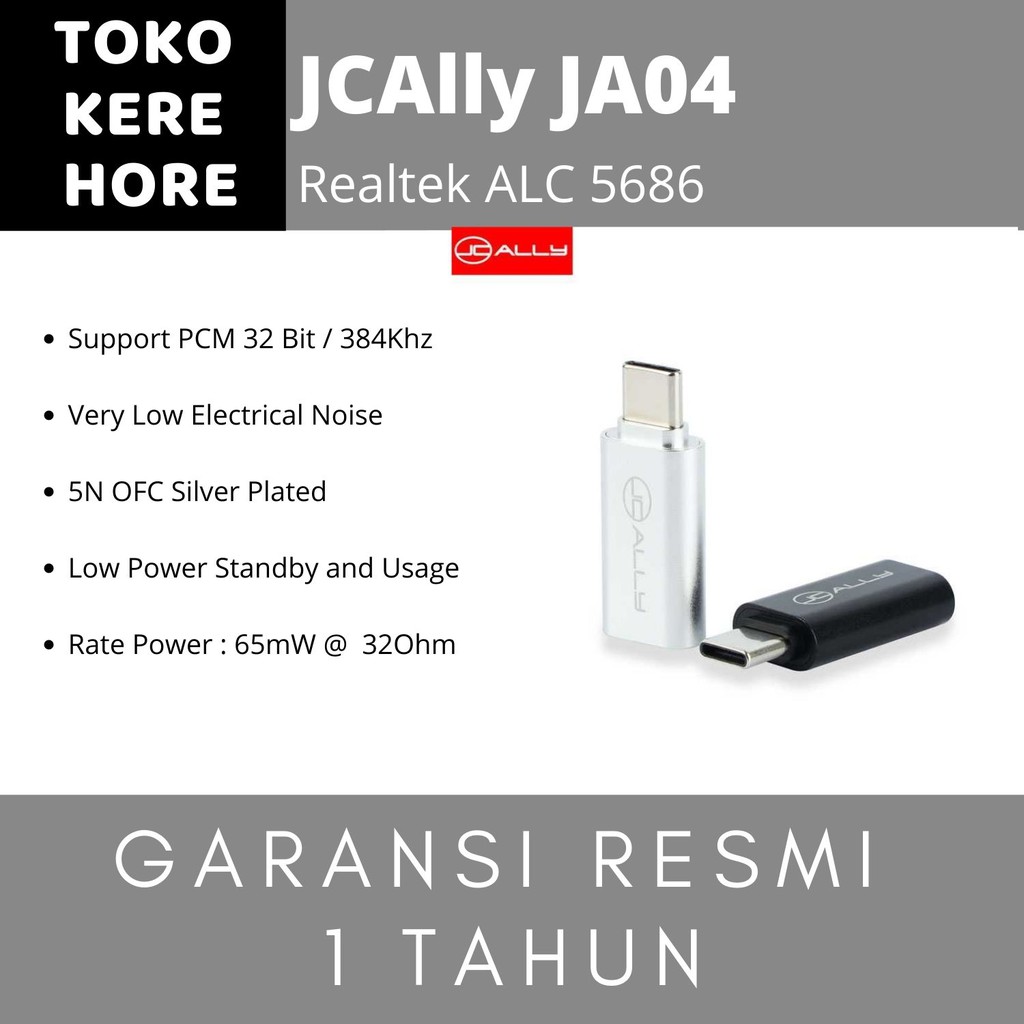 Jual JCAlly JA04 USB C Audio DAC Dongle Adapter 32Bit 784Khz | Shopee ...