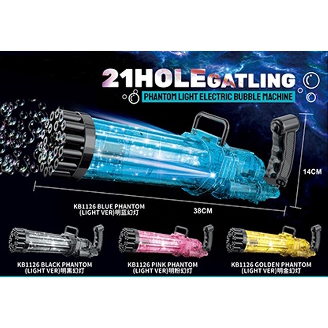 Jual Mainan Bubble Gatling Gun Toys Machine 21 Holes / Pistol Pistolan ...