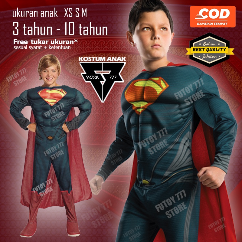 Jual Baju kostum anak Superman Super Man Superhero Super Hero ulang ...