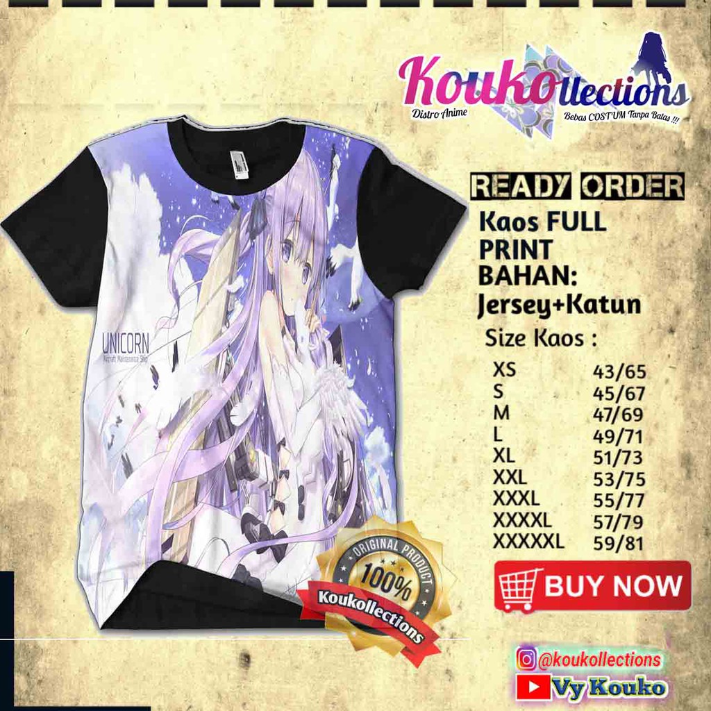 Jual KAOS ANIME ENTERPRIZE AKAGI AZURLANE-pakaian pria dan wanita ,BAJU ...