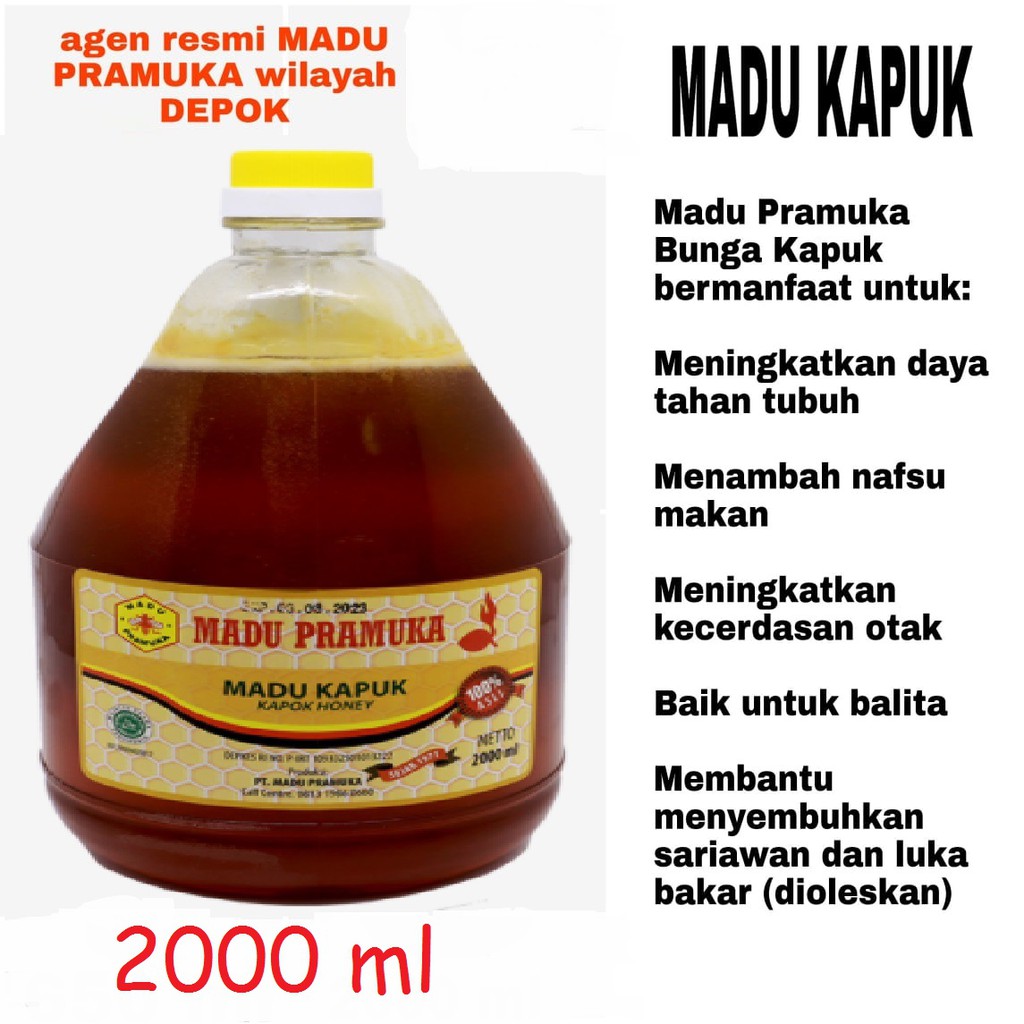 Jual Madu Pramuka MADU KAPUK 2 liter / 2000 ML Indonesia|Shopee Indonesia