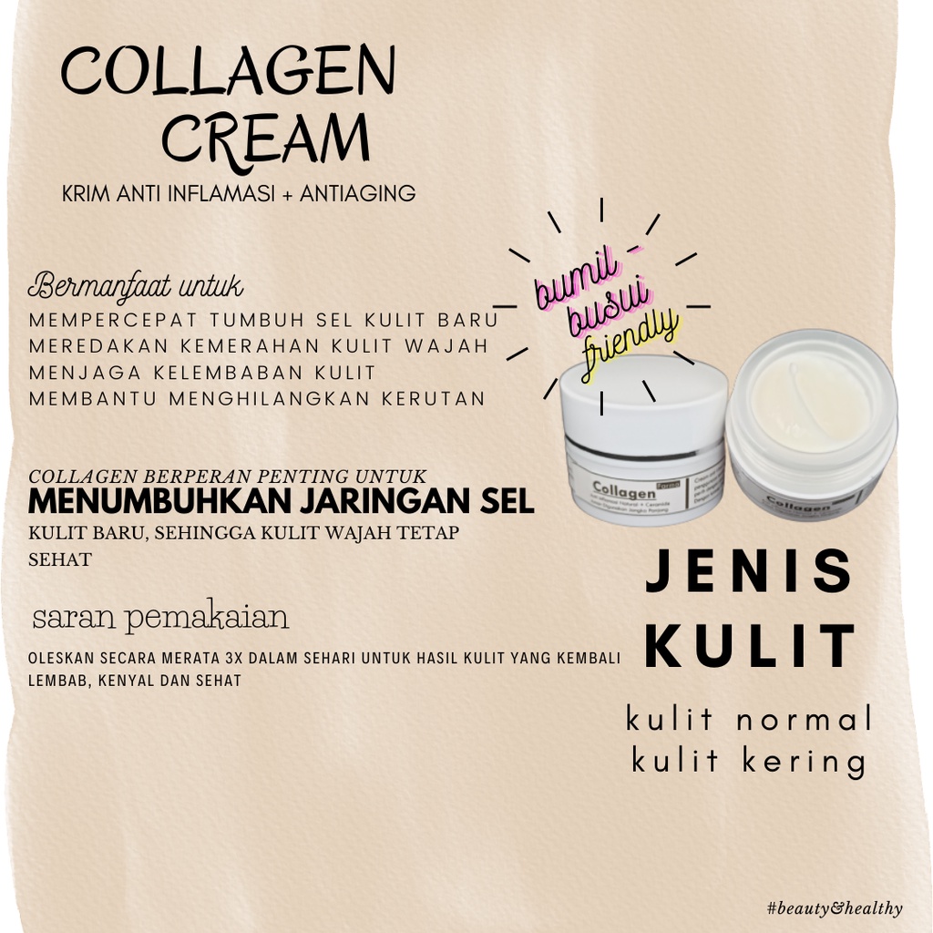 Jual Collagen Cream - Krim Kolagen Anti Iritasi dan Inflamasi | Shopee ...