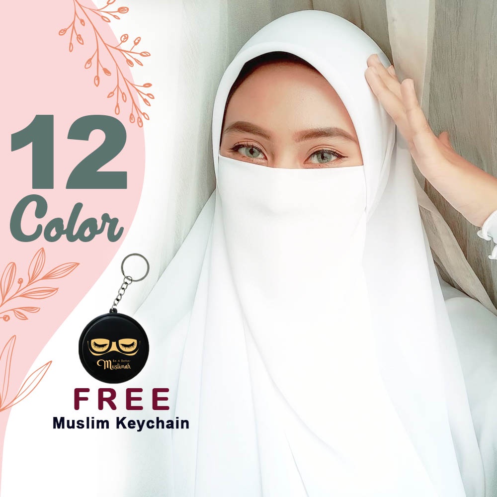 Jual Niqab Putih Cadar Tali 2 Layer ZALAIVA / Niqob Tanpa Jahitan Bawah Mata Niqop Tali Purdah ...