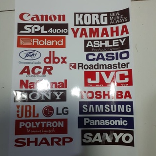 Jual Stiker logo merek elektronik 1 lembar isi 22 logo panjang 30 cm ...