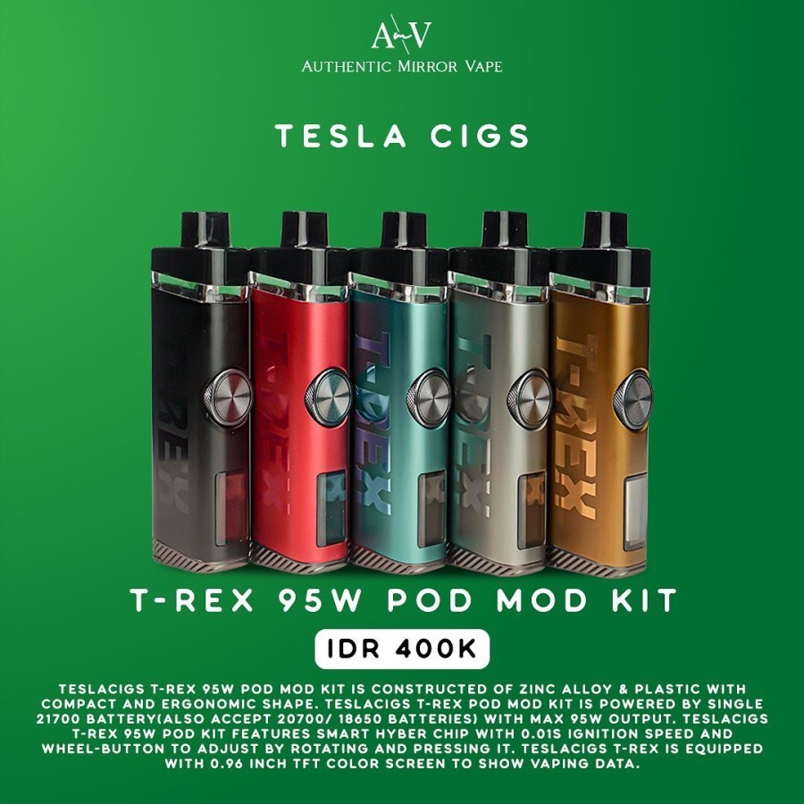 Jual T-REX 95W Pod Mod Kit Authentic By Teslacigs - Black - PS | Shopee ...