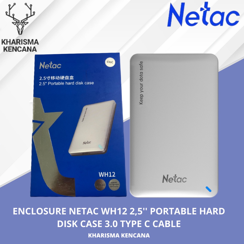 Jual ENCLOSURE NETAC WH12 2,5'' PORTABLE HARD DISK CASE 3.0 TYPE C ...