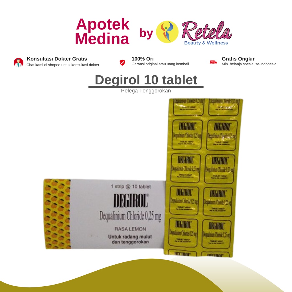 Jual Degirol Hisap 0.25 mg 10 Tablet / Kesehatan Mulut & Tenggorokan /Sakit Tenggorokan ...