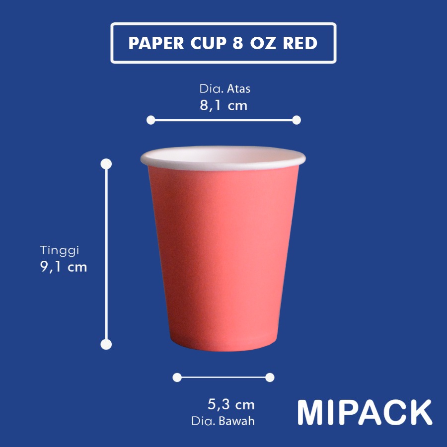 Jual Gelas Kertas Paper Cup 8 OZ Merah | 1 Slop isi 50 PCS | Gelas Kopi Panas | Shopee Indonesia