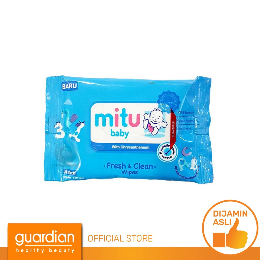 Jual Mitu Baby Wipes Fresh & Clean Blue 40Sx2Pa | Shopee Indonesia