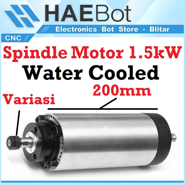 Jual [HAEBOT] Spindle Motor 1.5KW 220V ER11 ER16 Water Cooled 24000rpm 1500W CNC Mini DIY Torsi ...