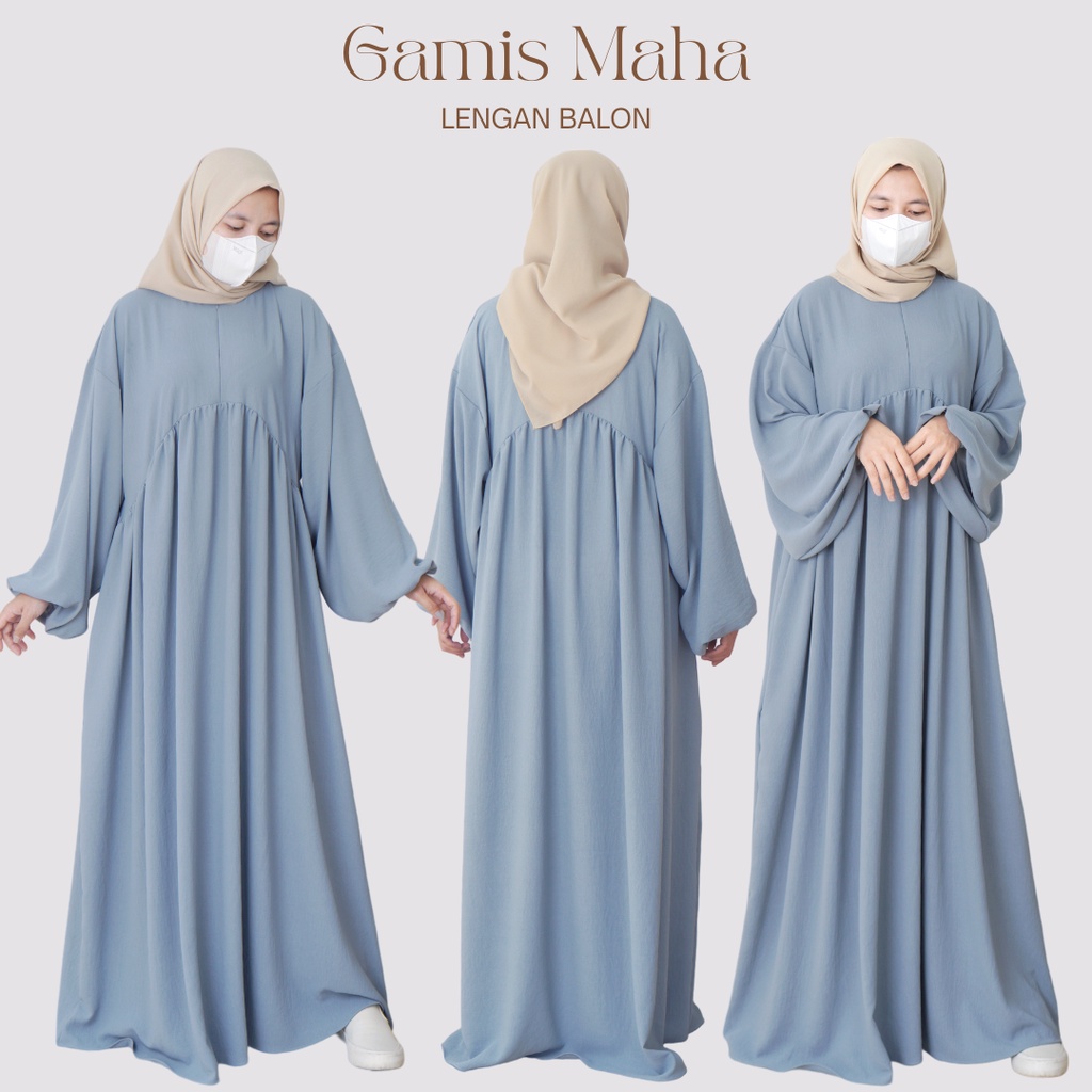 Jual GAMIS ABAYA MAHA PART 2/ ABAYA GAMIS MAHA/ GAMIS LENGAN BALON/ BUSUI FRIENDLY | Shopee ...