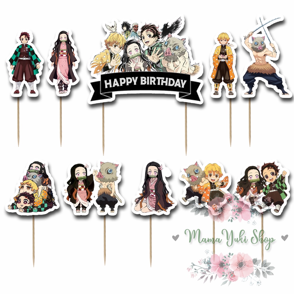 Jual Topper Cake Hiasan Kue Ulang Tahun Anak motif DEMON SLAYER NEZUKO ...