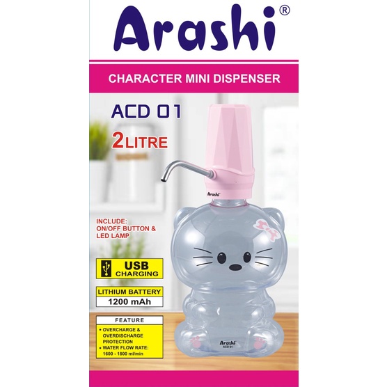 Jual Arashi ACD 02 Mini Dispenser Karakter Portable / Galon Air Kecil ...