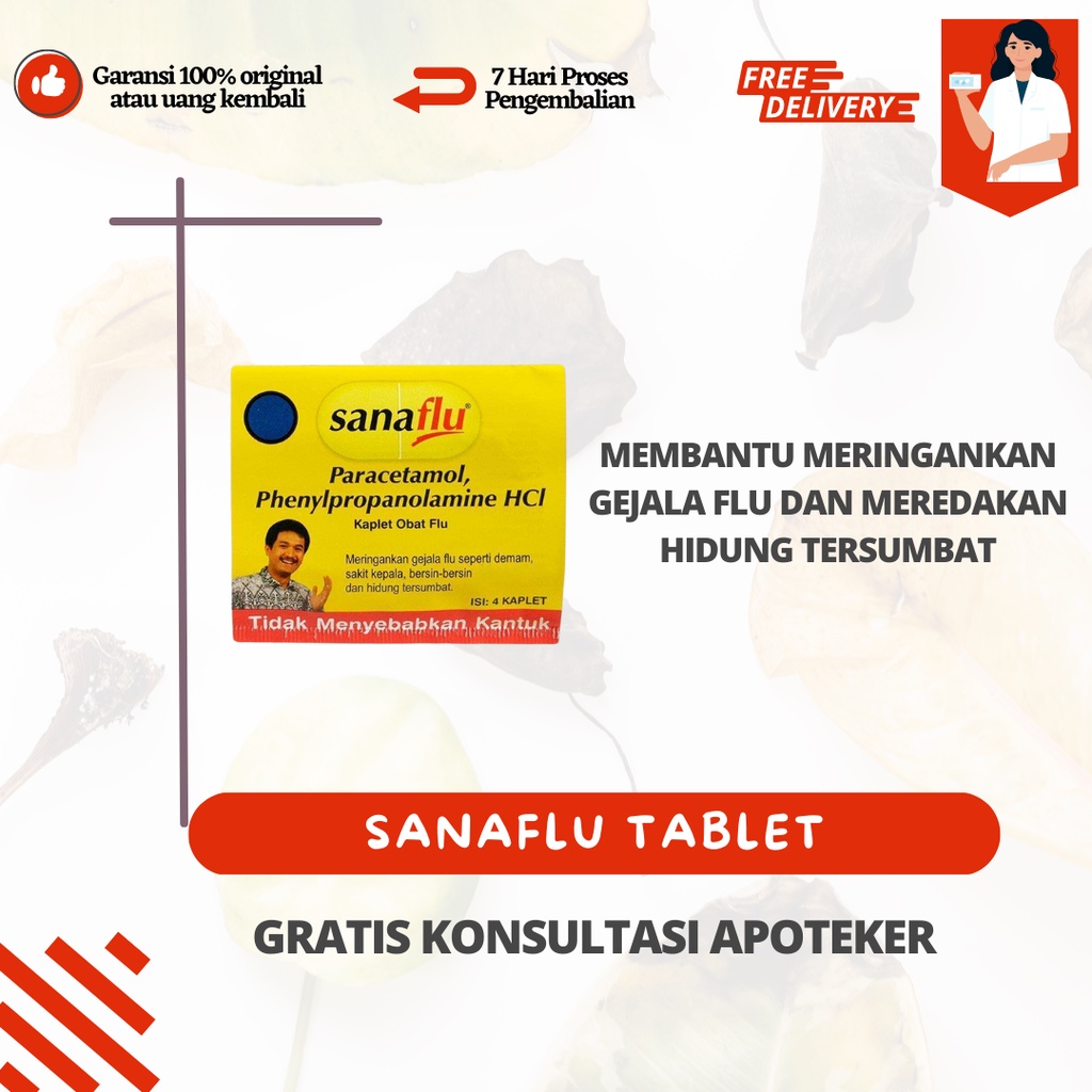 Jual Sanaflu Obat Pereda Flu | Pilek | Demam | Sakit Kepala 1 Strip 4 ...