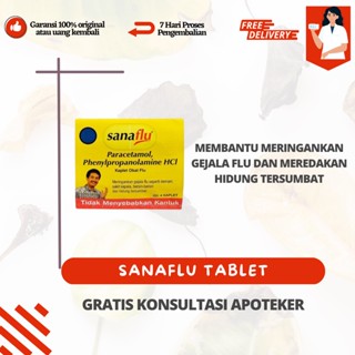 Jual Sanaflu Obat Pereda Flu | Pilek | Demam | Sakit Kepala 1 Strip 4 ...