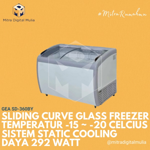 Jual GEA SD-360BY Sliding Curve Glass Freezer 360 Liter | Shopee Indonesia