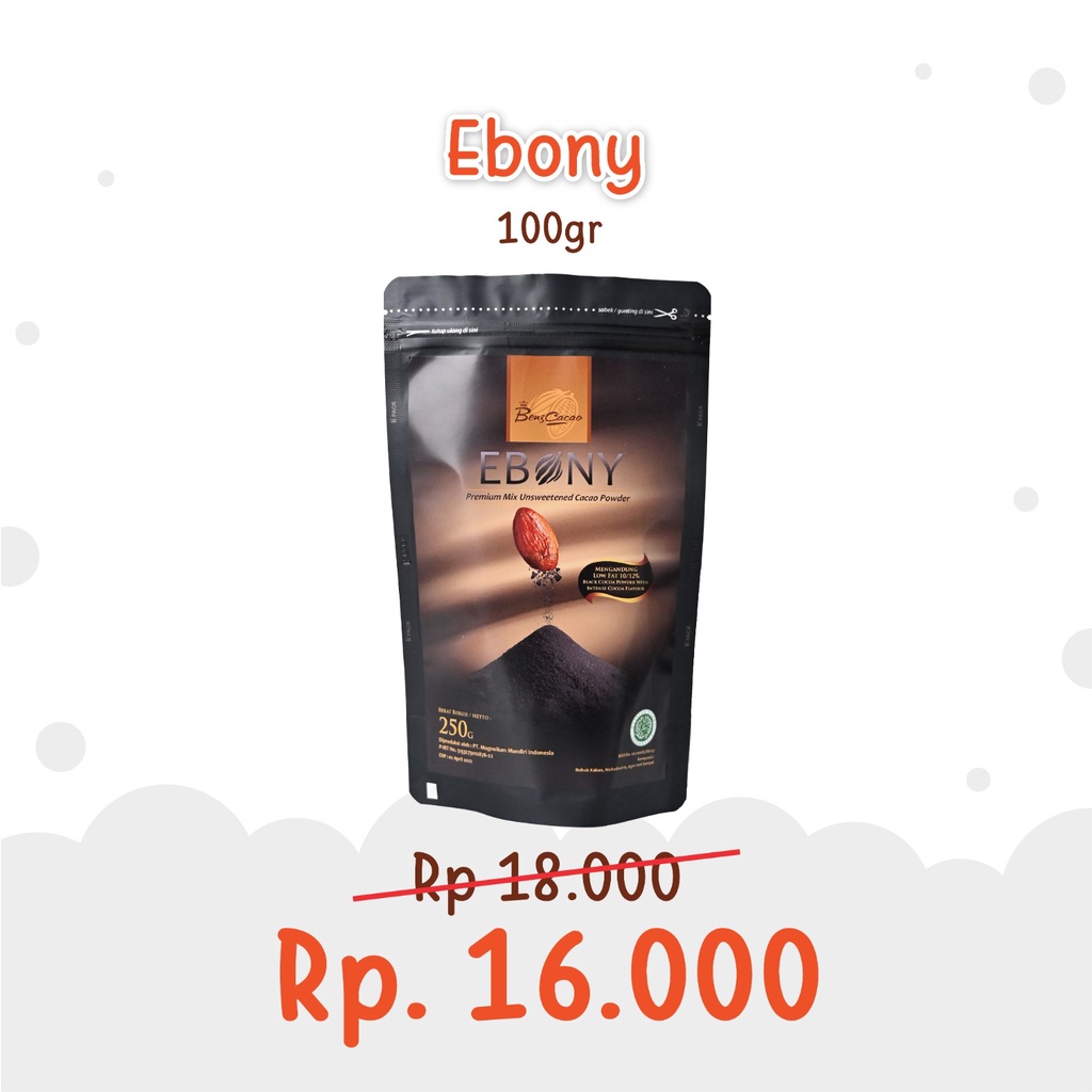 Jual BENSCACAO EBONY / BLACK POWDER / COKLAT BUBUK / COKLAT HITAM 100gr ...