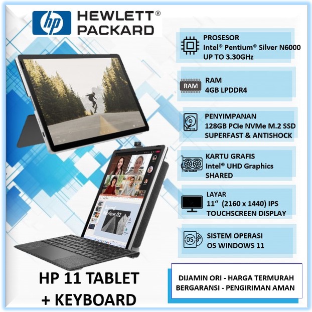 Jual Laptop Tablet 2in1 HP 11 Tablet Intel Pentium N6000 4GB 128GB SSD ...