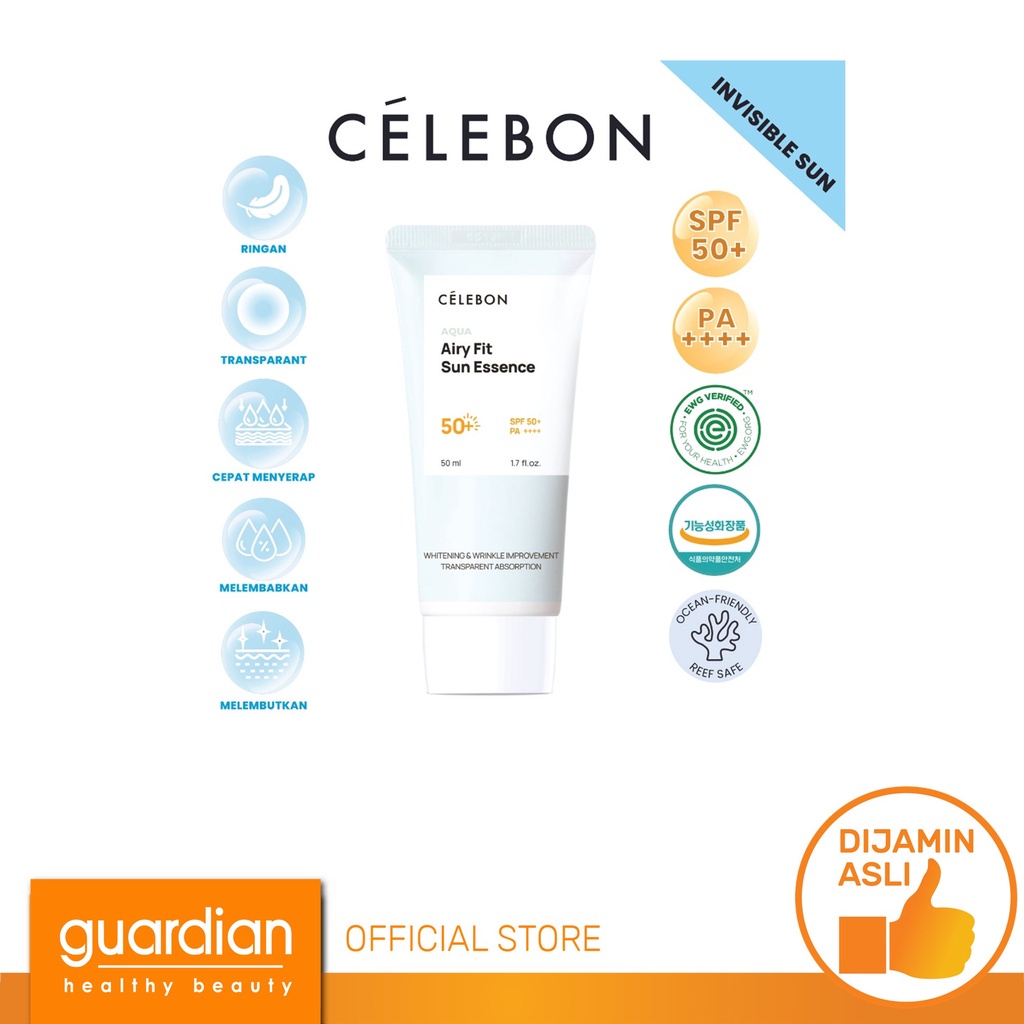 Jual CELEBON Airy Fit Sun Essence SPF50+ 50ml | Shopee Indonesia