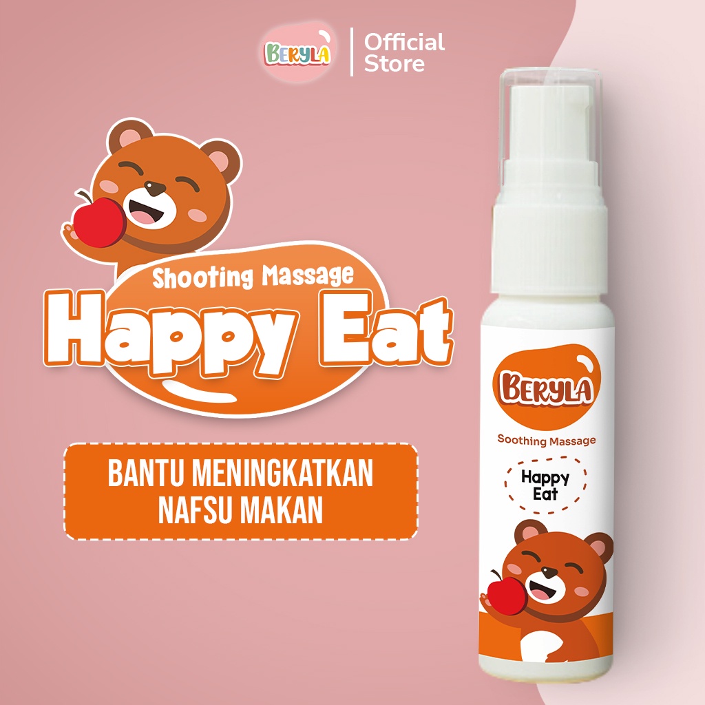 Jual BERYLA Happy Eat SOOTHING MASSAGE Essential Oil Baby Minyak Balur Untuk Bayi 22ml | Shopee ...