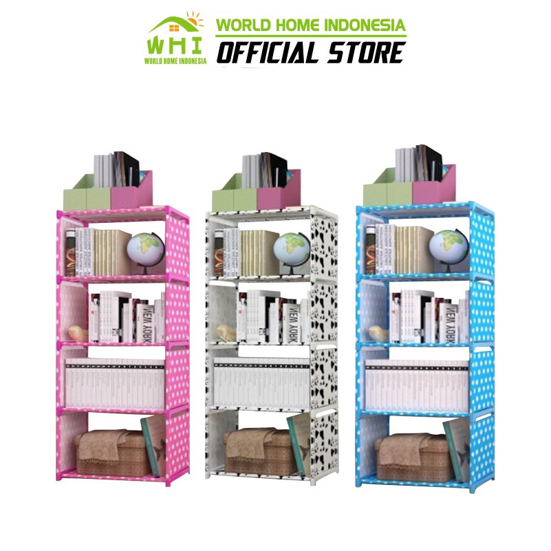 Jual World Home Rak Buku Portable 5 Tingkat 4 Susun Serbaguna Rak Buku ...