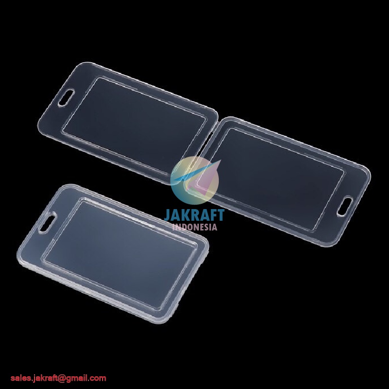 Jual (1 Pcs) Tempat ID Card Bening 2 Muka Frame Name Tag Badge Holder ...