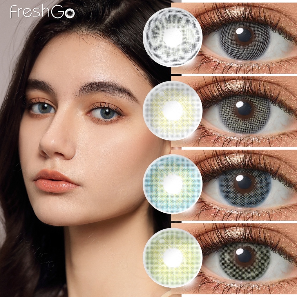 Jual （COD) Softlens 1 pasang lensa kontak warna diameter 14.00MM softlens grey softlens Pink ...