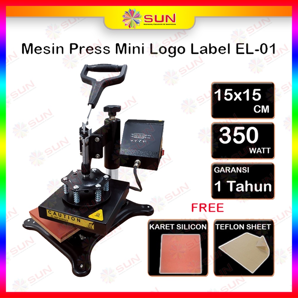 Jual Mesin Press Mini 15x15 cm - untuk press kaos, Logo, Label, Kerah ...