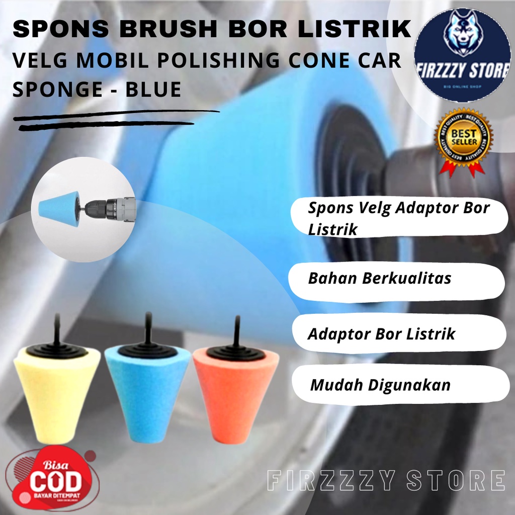 Jual Spons Brush Bor Listrik Velg Mobil Polishing Cone Car Sponge ...
