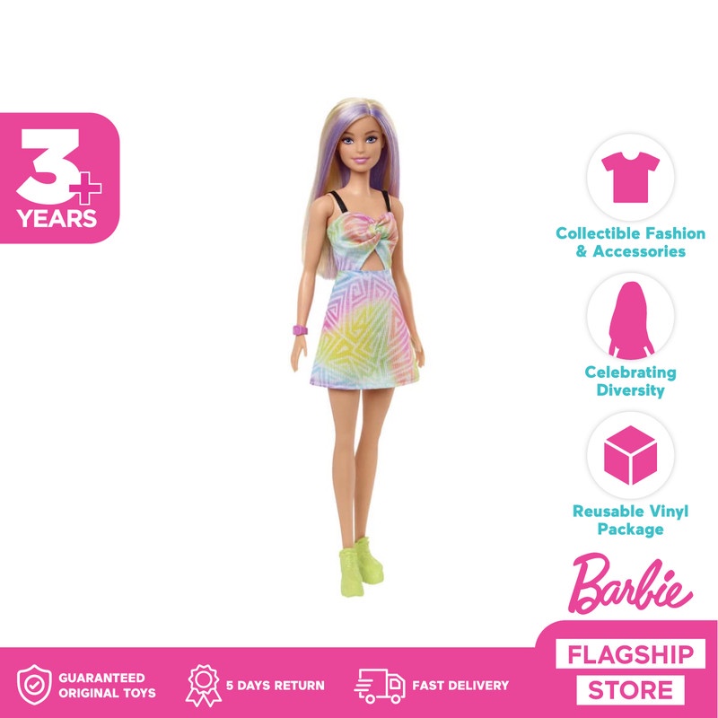 Jual Barbie Fashionistas Doll 190 Blonde with Purple Hair Streaks ...