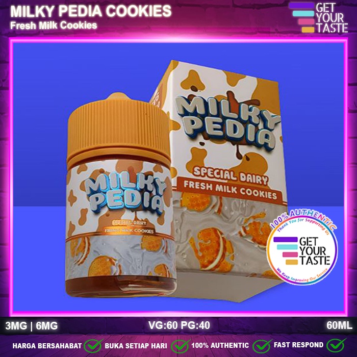 Jual Liquid Milky Pedia Fresh Milk Cookies 60ML Milkypedia by Majapahit ...